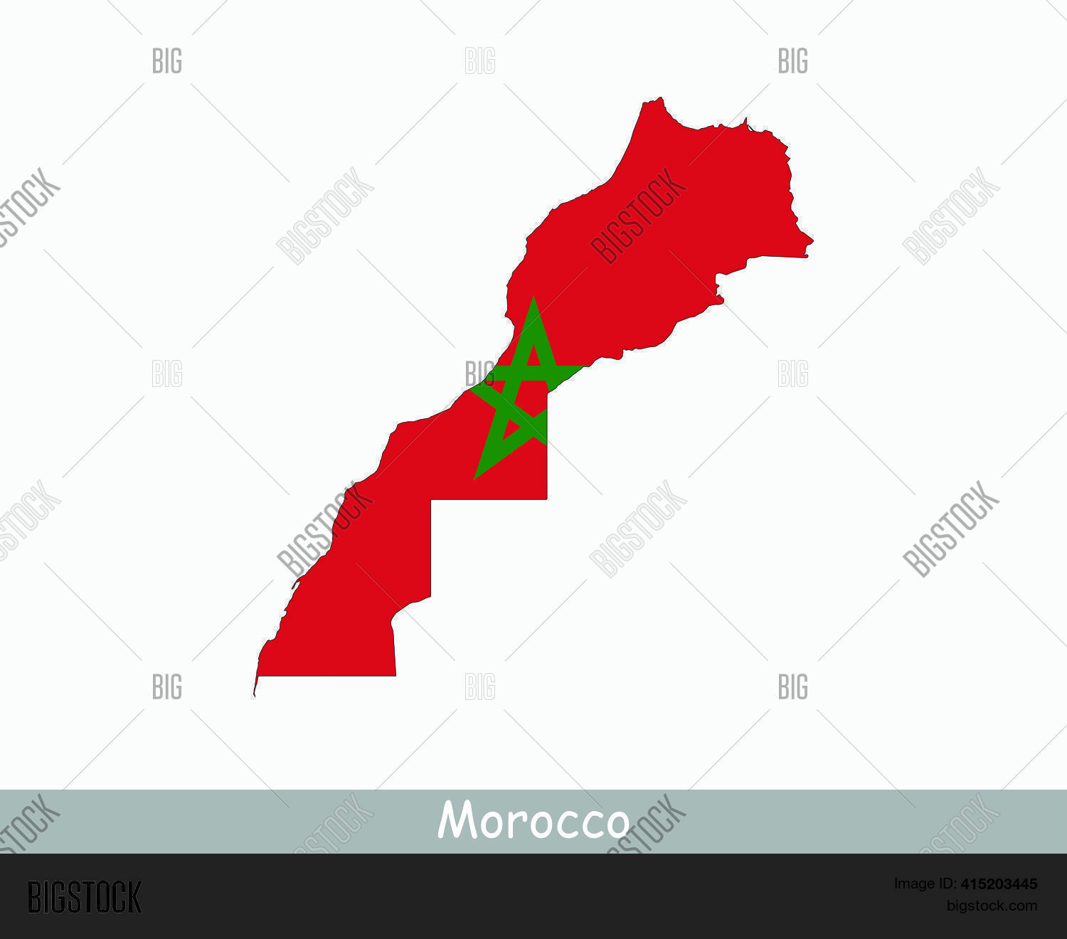 Morocco Flag Map. Map Vector & Photo (Free Trial) | Bigstock