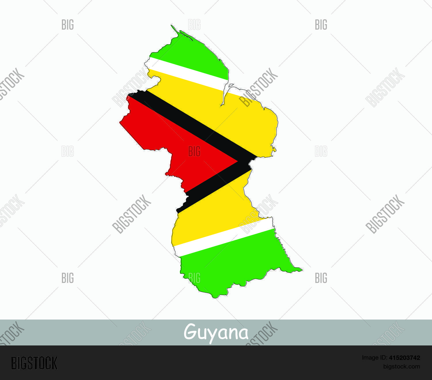 Guyana Map Flag. Map Vector & Photo (Free Trial) | Bigstock