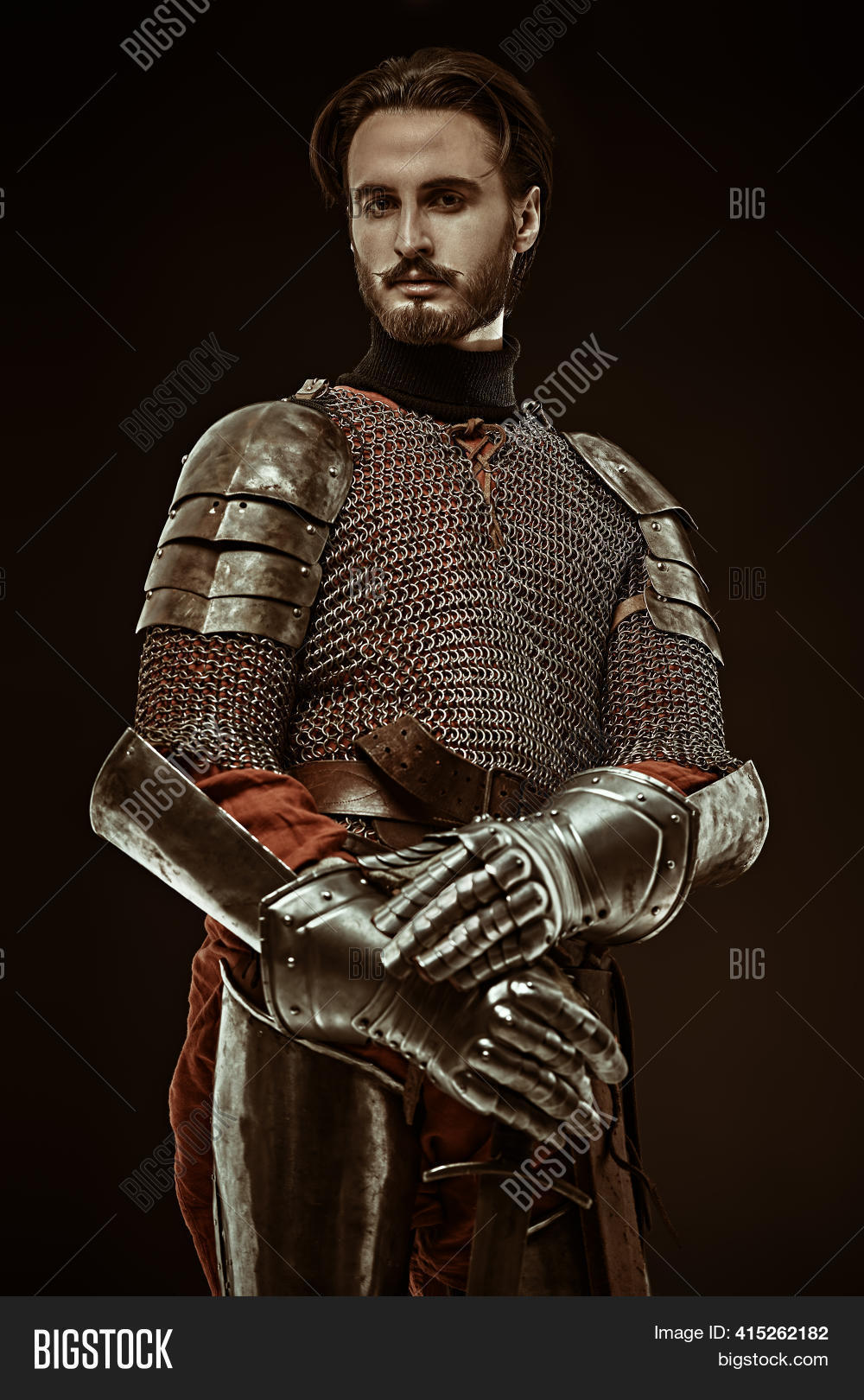 Medieval Knight Pointing Sword