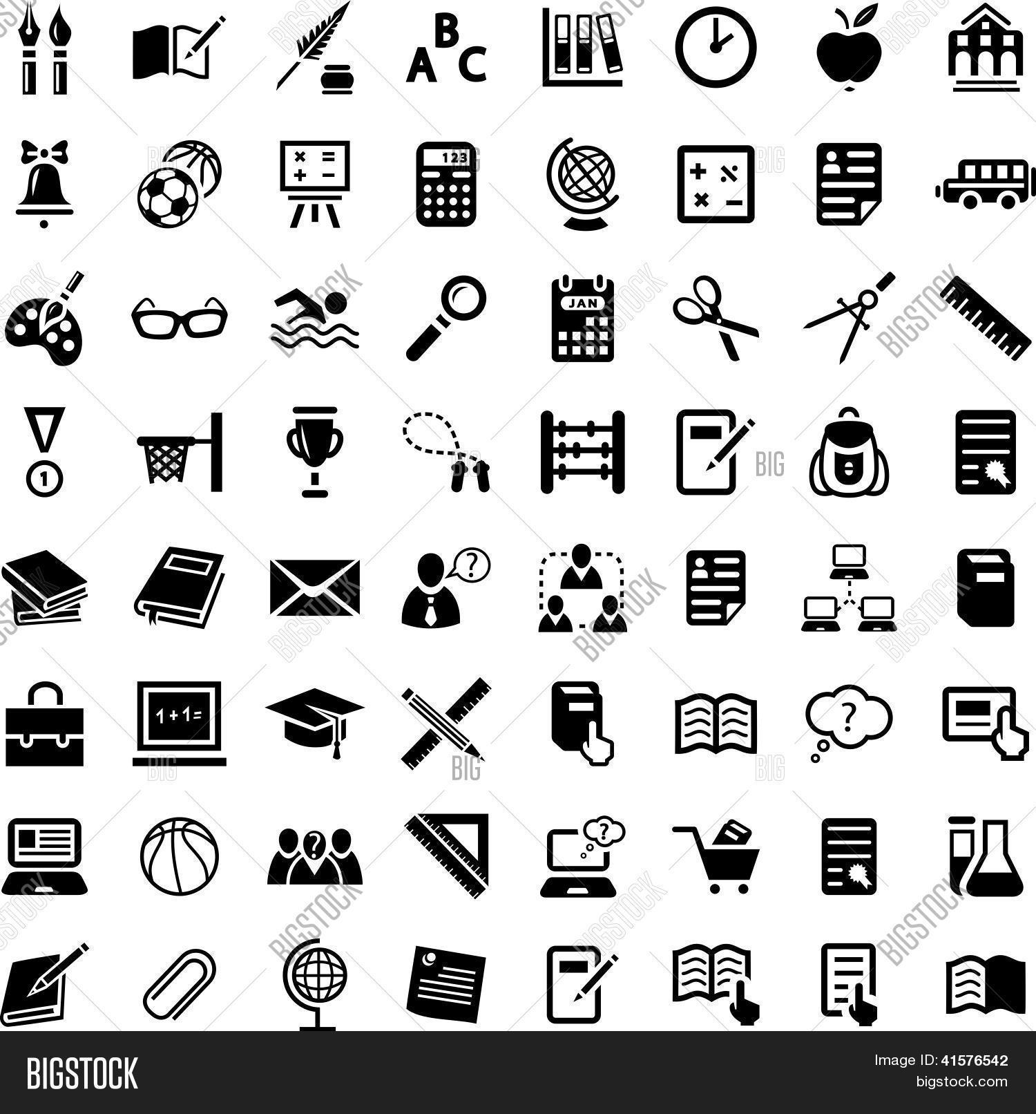 Big School Icon Set. Vector & Photo (Free Trial) | Bigstock