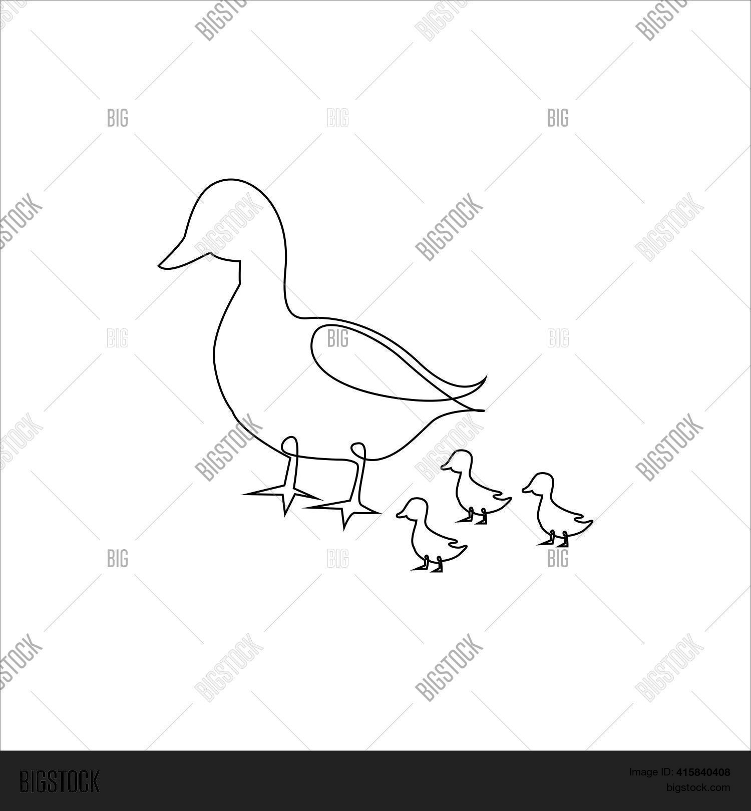 One Line Mother Baby Vector & Photo (Free Trial) | Bigstock