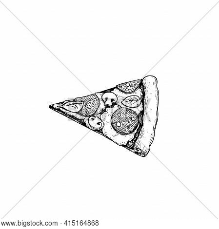 Pizza Pepperoni Piece Vector & Photo (Free Trial) | Bigstock