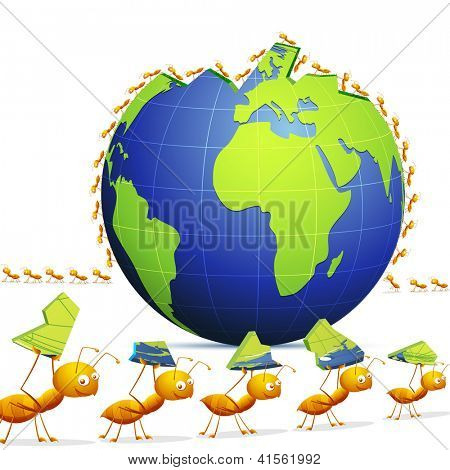 Illustration Row Ants Vector & Photo (Free Trial) | Bigstock