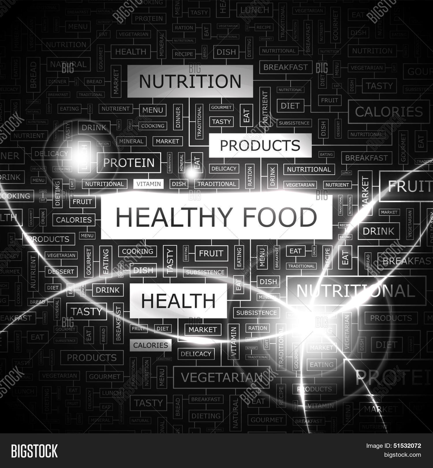 HEALTHY FOOD. Word Vector & Photo (Free Trial) | Bigstock