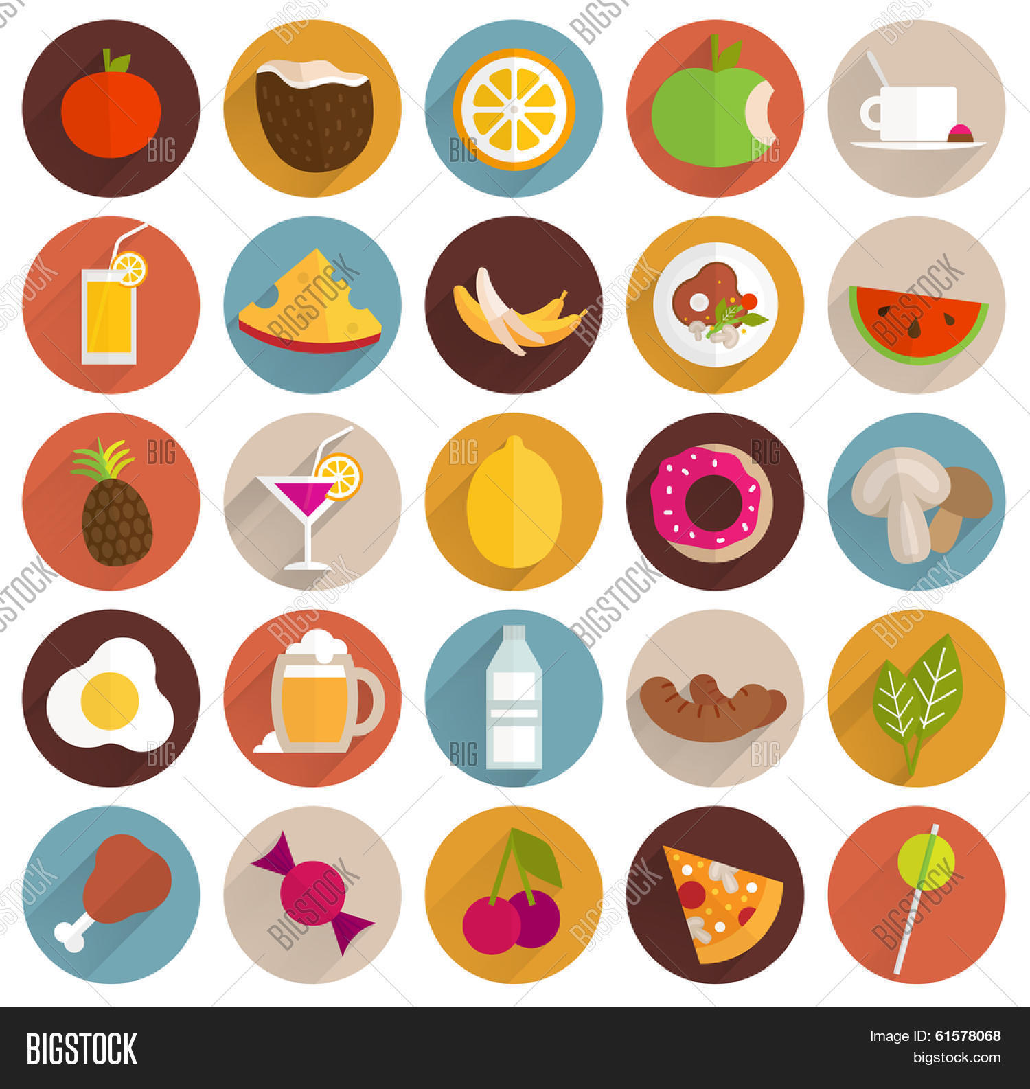Food Drinks Flat Vector & Photo (Free Trial) | Bigstock