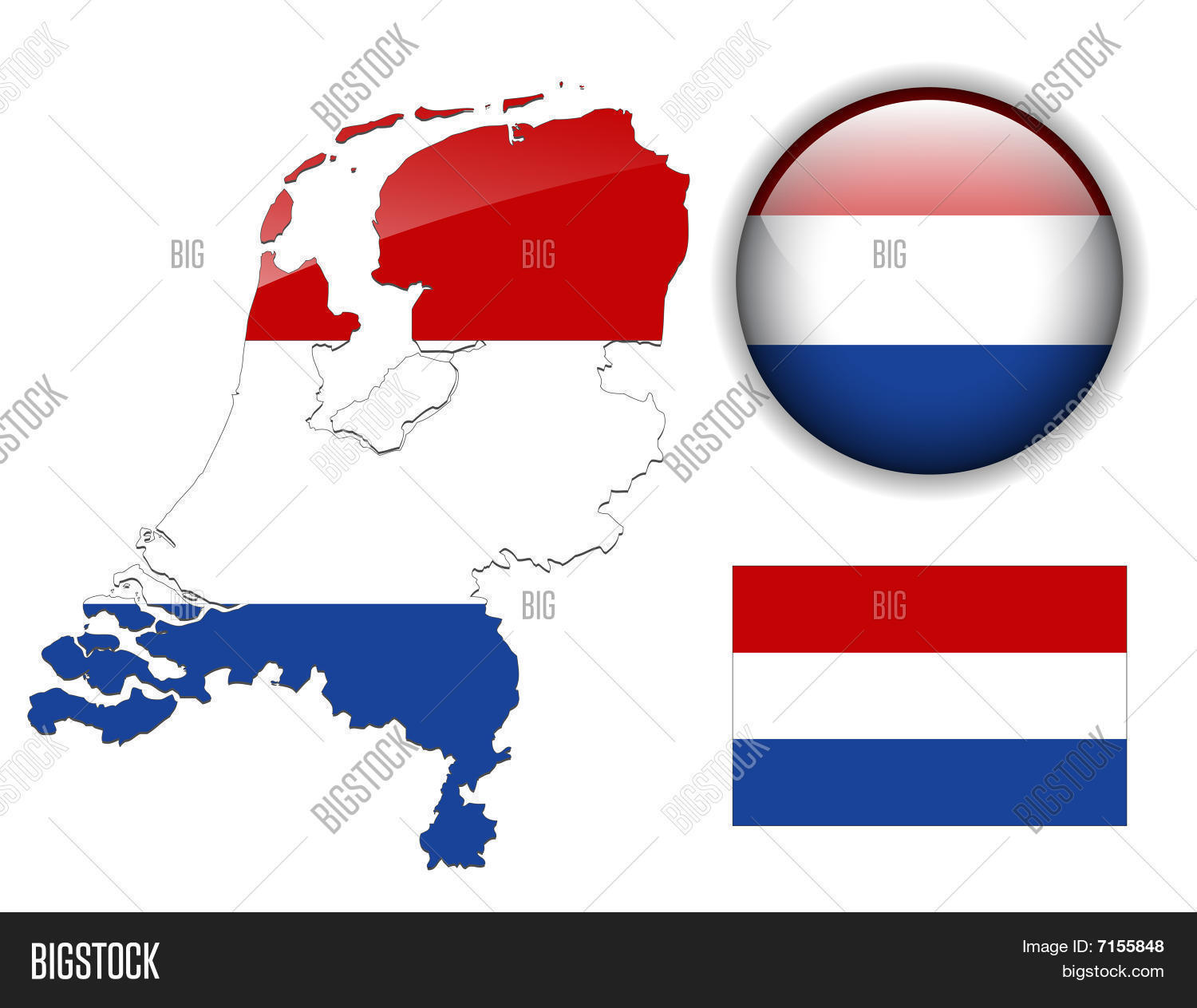 Holland Flag, Map Vector & Photo (Free Trial) | Bigstock
