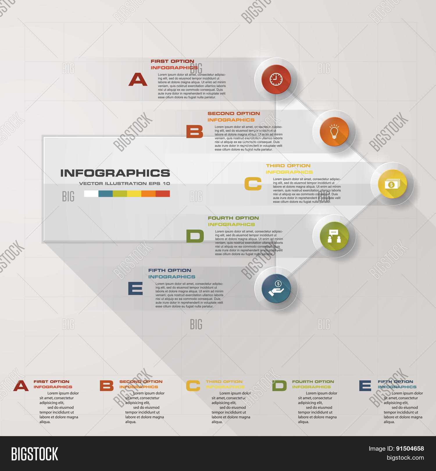 5 Steps Template/ Vector & Photo (Free Trial) | Bigstock