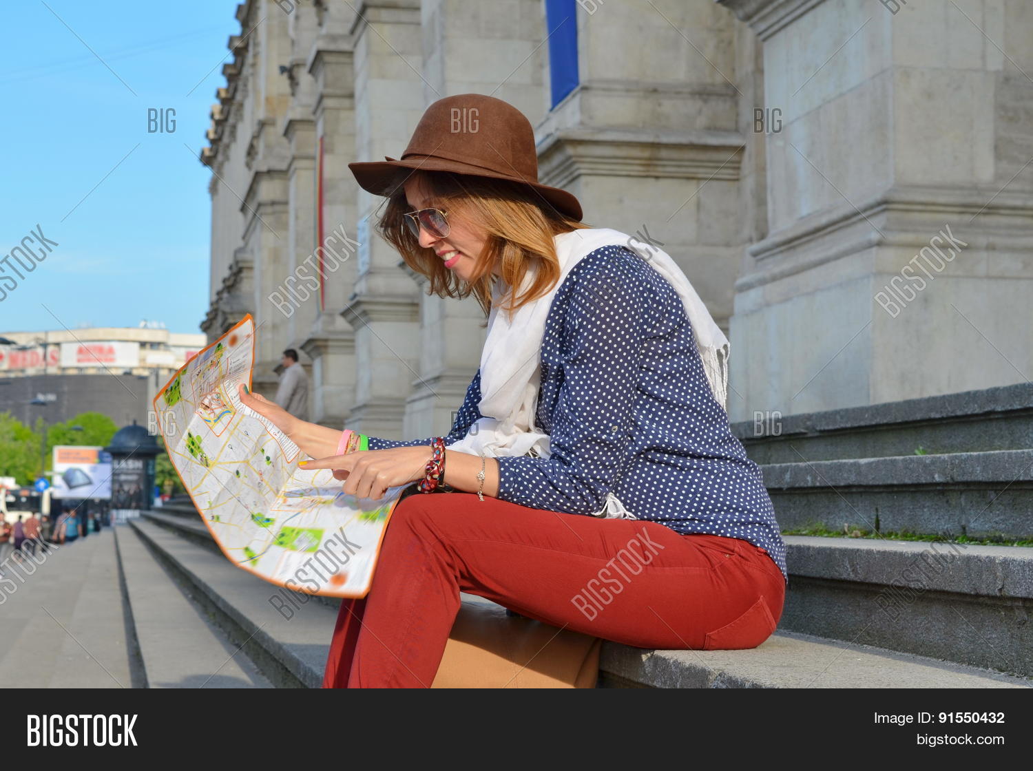Young Girl Reading Map Image & Photo (Free Trial) | Bigstock