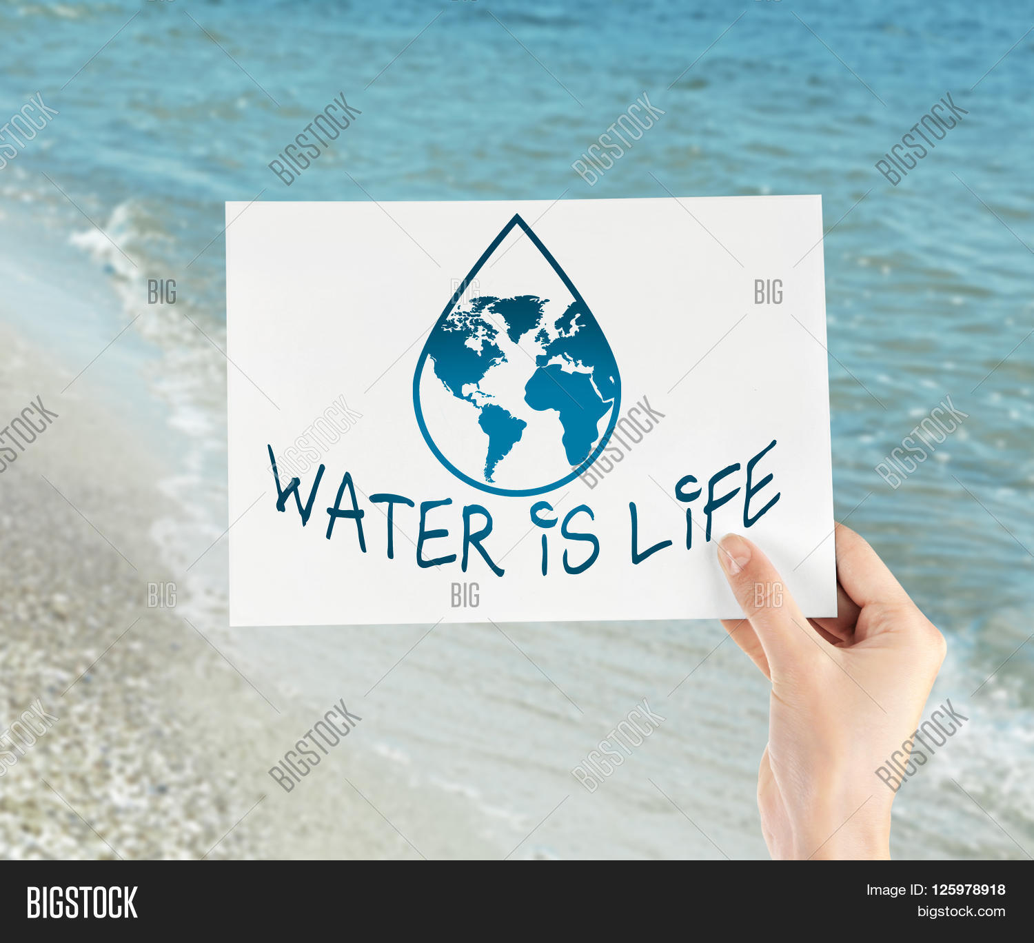 Save Water Text On Image & Photo (Free Trial) | Bigstock