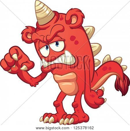 Angry Cartoon Monster Vector & Photo (Free Trial) | Bigstock