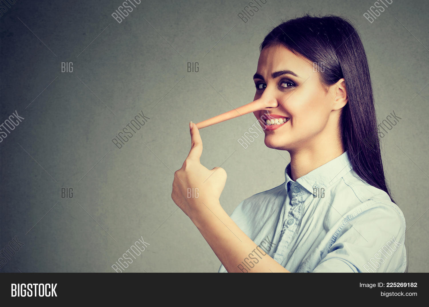 Happy Liar Woman Long Image & Photo (Free Trial) | Bigstock