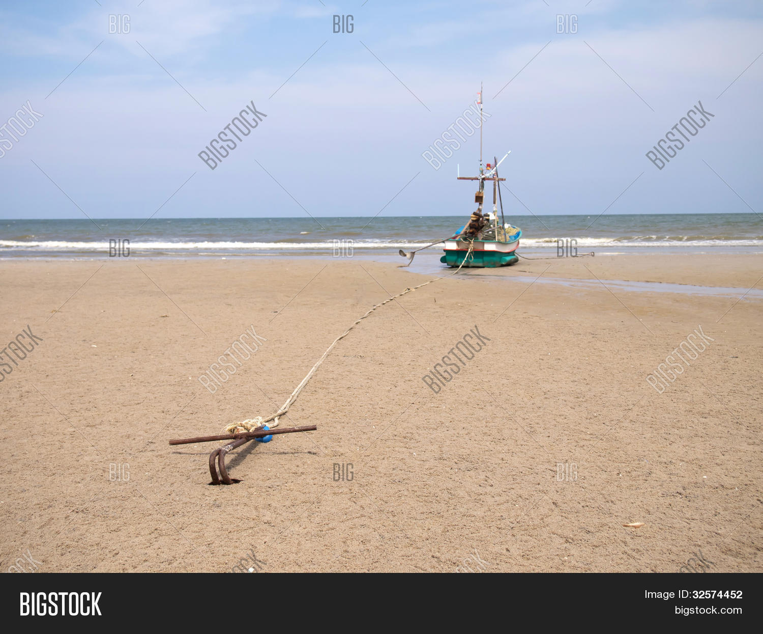 Fishing Boat Anchored Image & Photo (Free Trial) | Bigstock