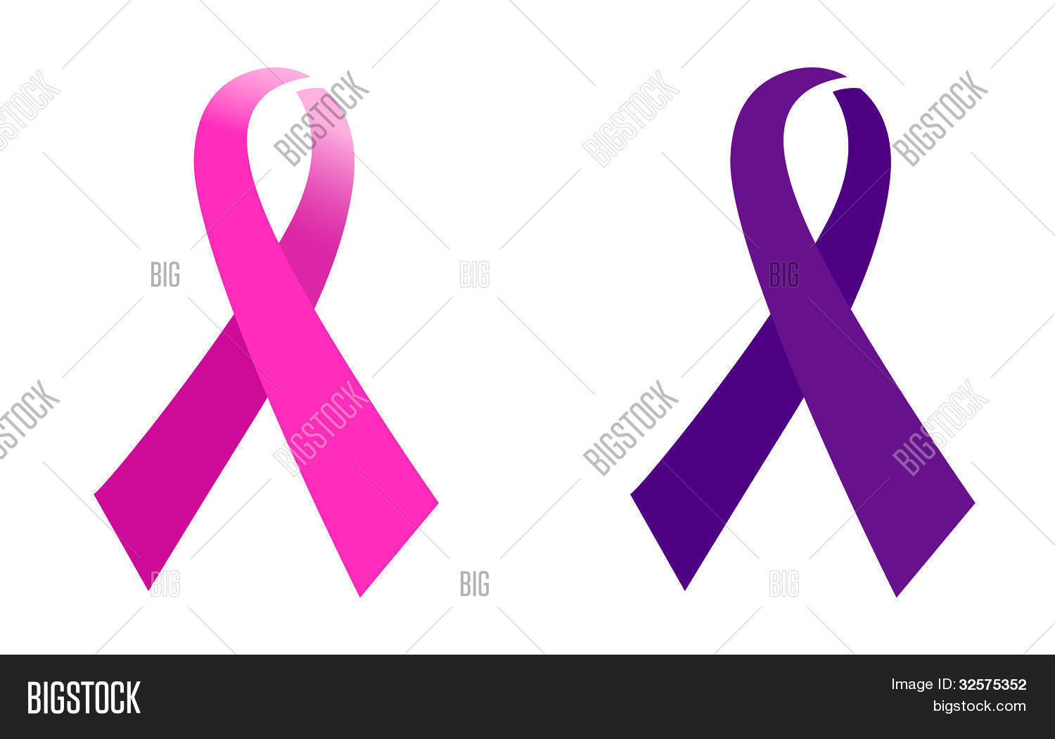 Pink Ribbon Set Vector & Photo (Free Trial) | Bigstock