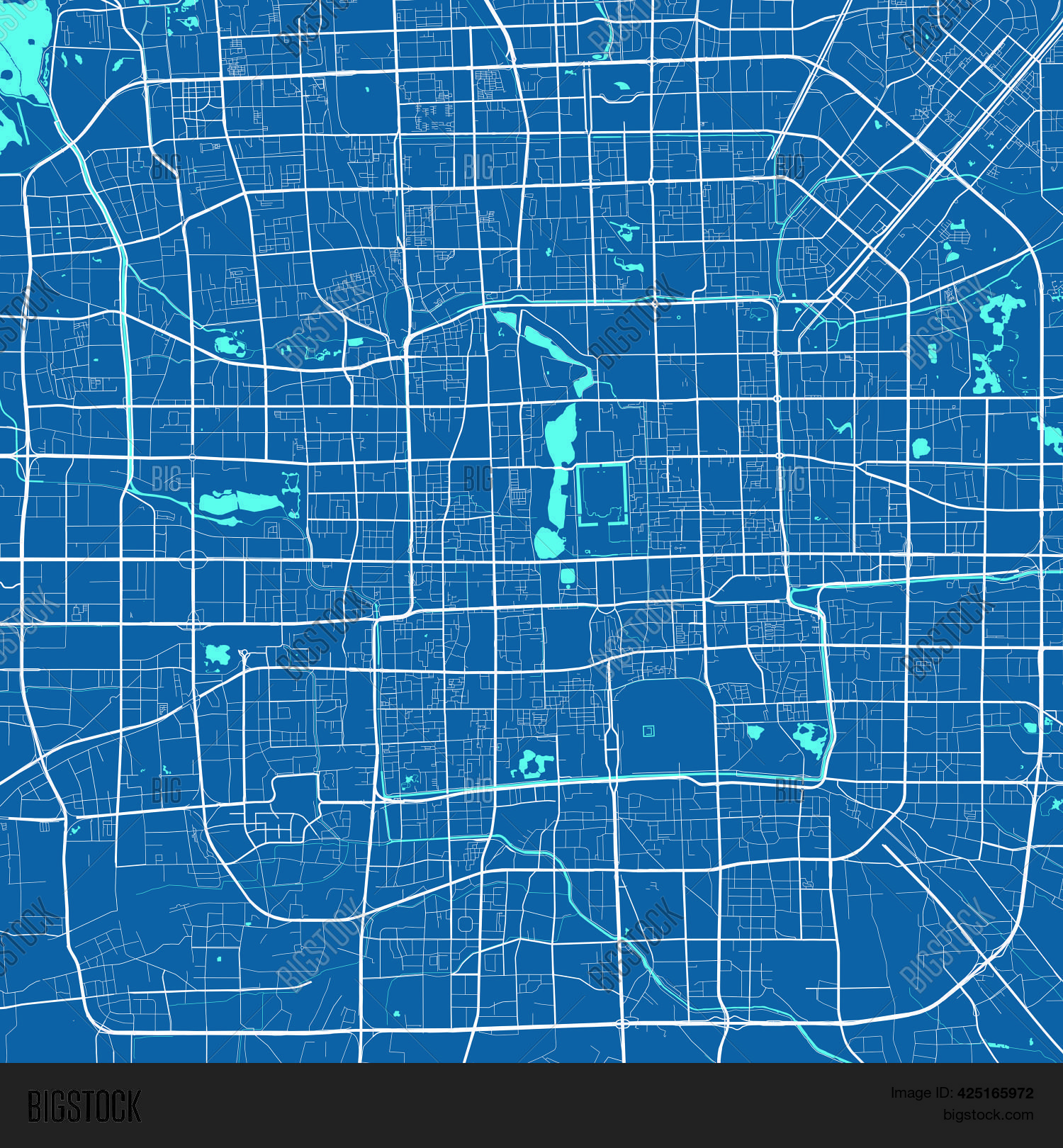 Detailed Map Beijing Vector & Photo (Free Trial) | Bigstock