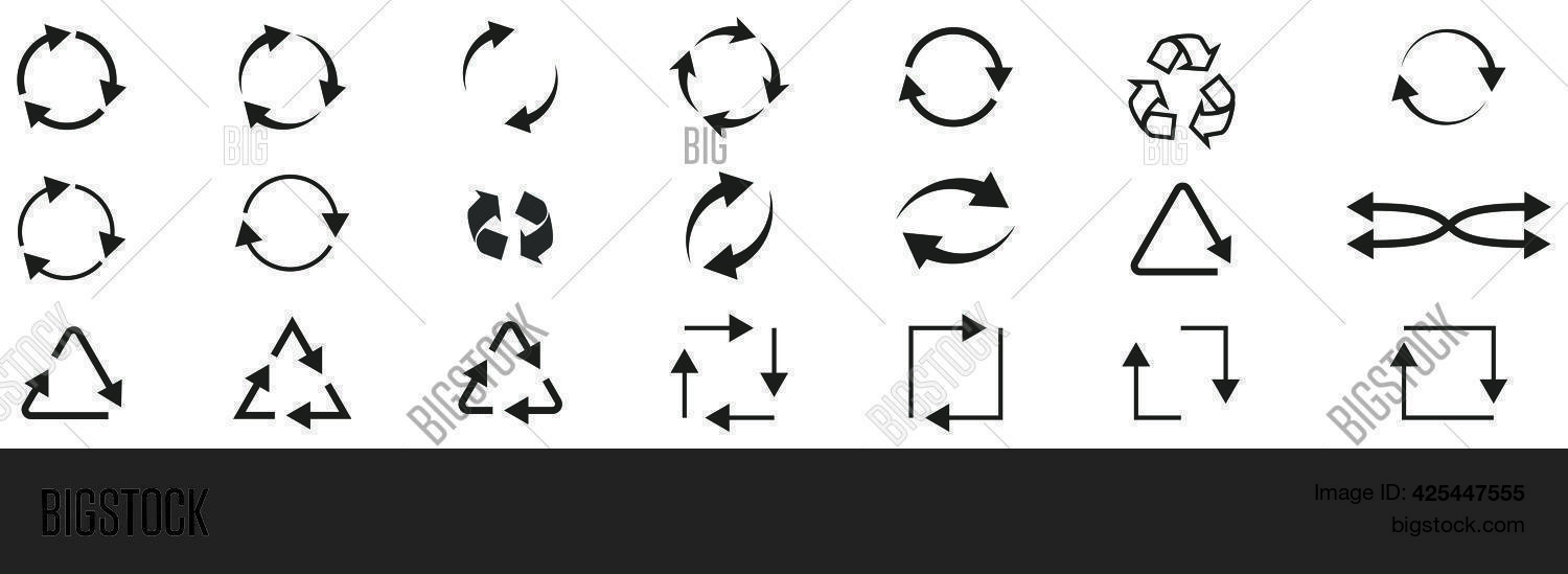 Recycle Arrows Black Vector & Photo (Free Trial) | Bigstock