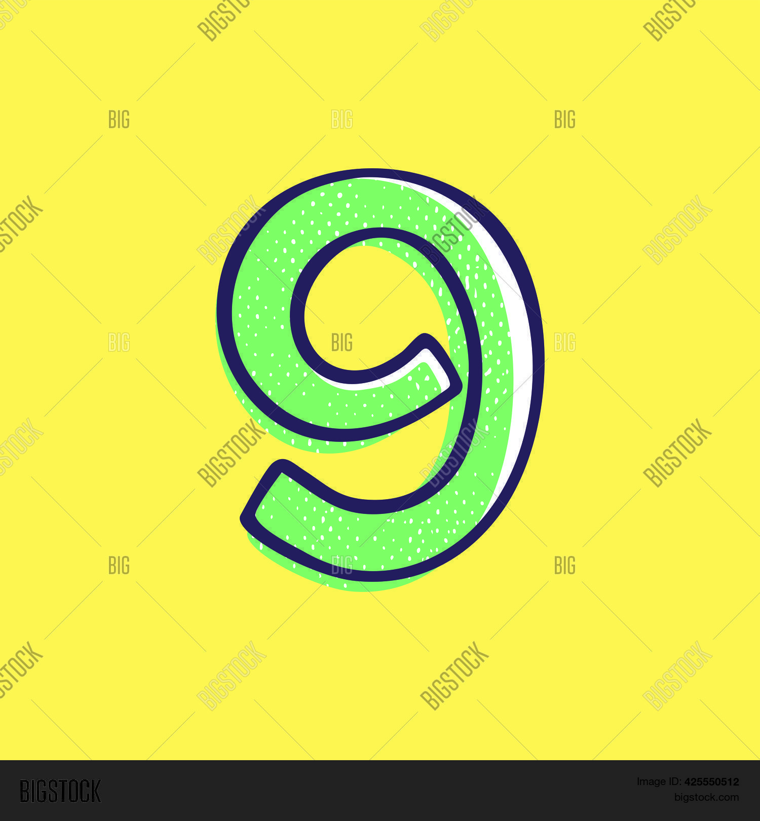 Kid Style Number Nine Vector & Photo (Free Trial) | Bigstock