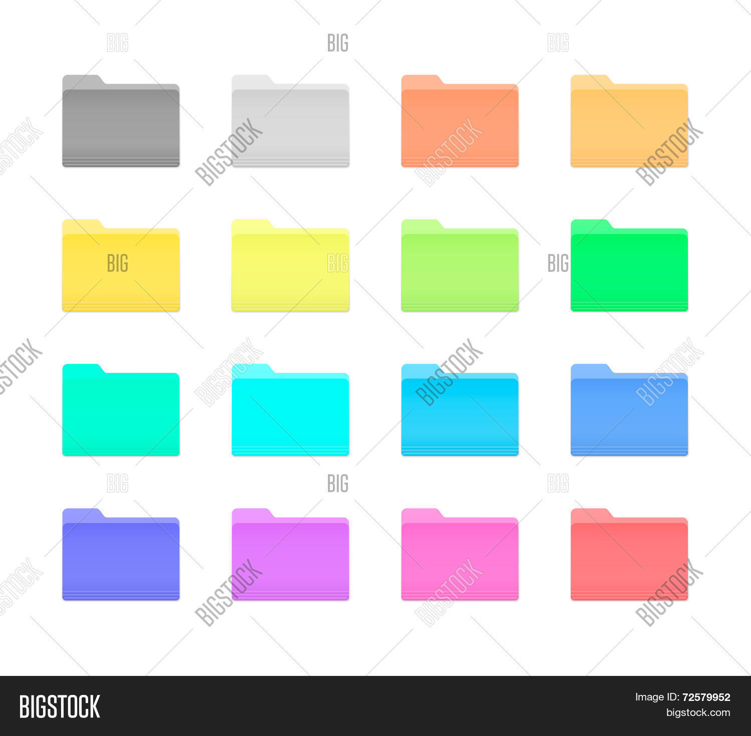 Colorful Folder Icons Vector & Photo (Free Trial) | Bigstock