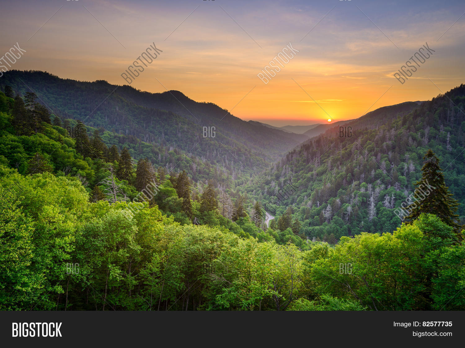 Sunset Newfound Gap Image & Photo (Free Trial) | Bigstock
