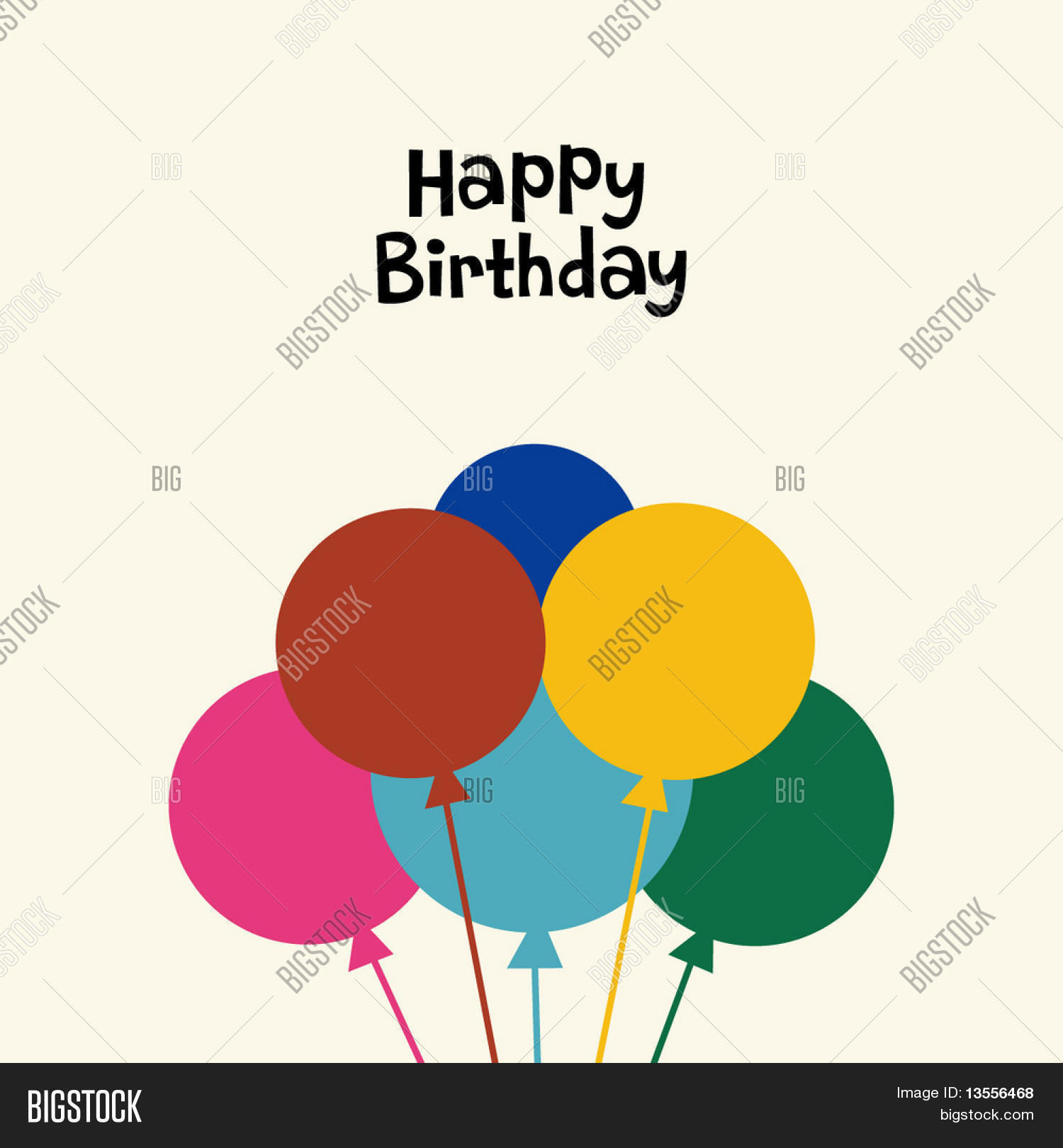 Balloon Birthday Card Vector & Photo (Free Trial) | Bigstock