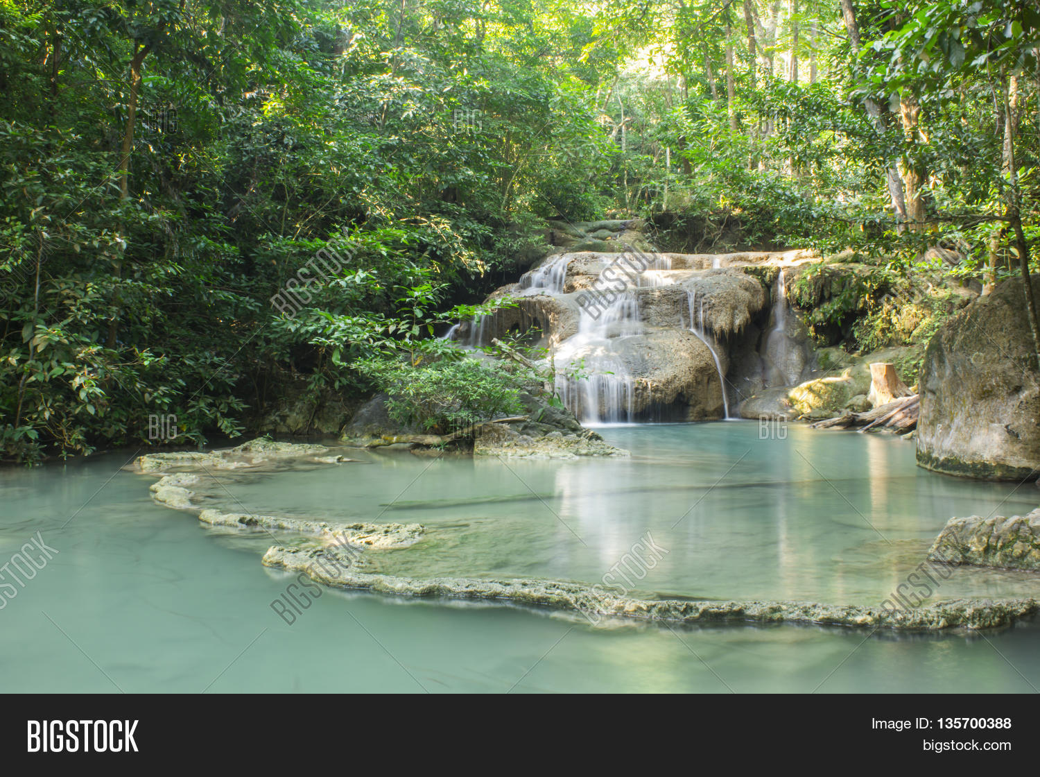 Erawan Waterfall Image & Photo (Free Trial) | Bigstock