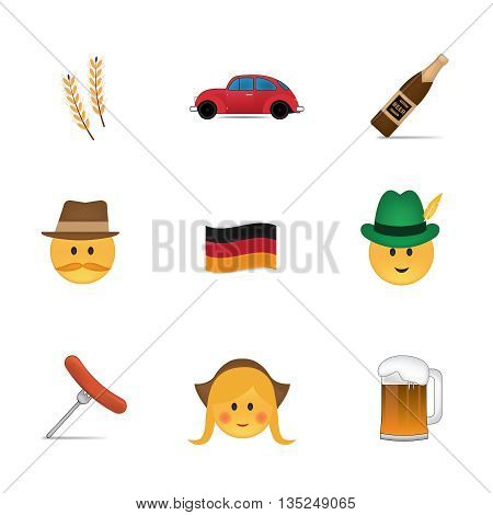 Set German Emoticon Vector & Photo (Free Trial) | Bigstock