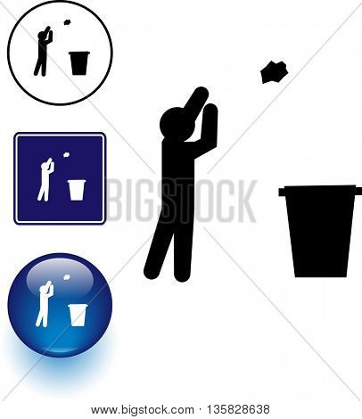 Trash Throwing Symbol Vector & Photo (Free Trial) | Bigstock