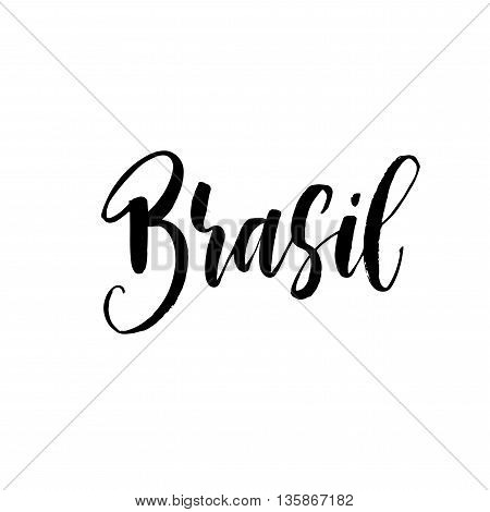 Brasil Hand Lettering Vector & Photo (Free Trial) | Bigstock