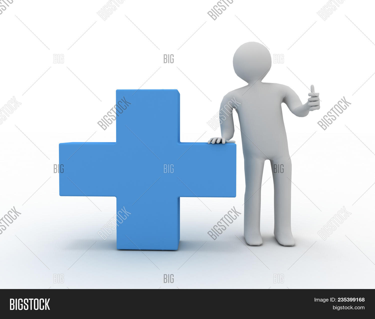 3d Man Plus Sign . 3d Image & Photo (Free Trial) | Bigstock