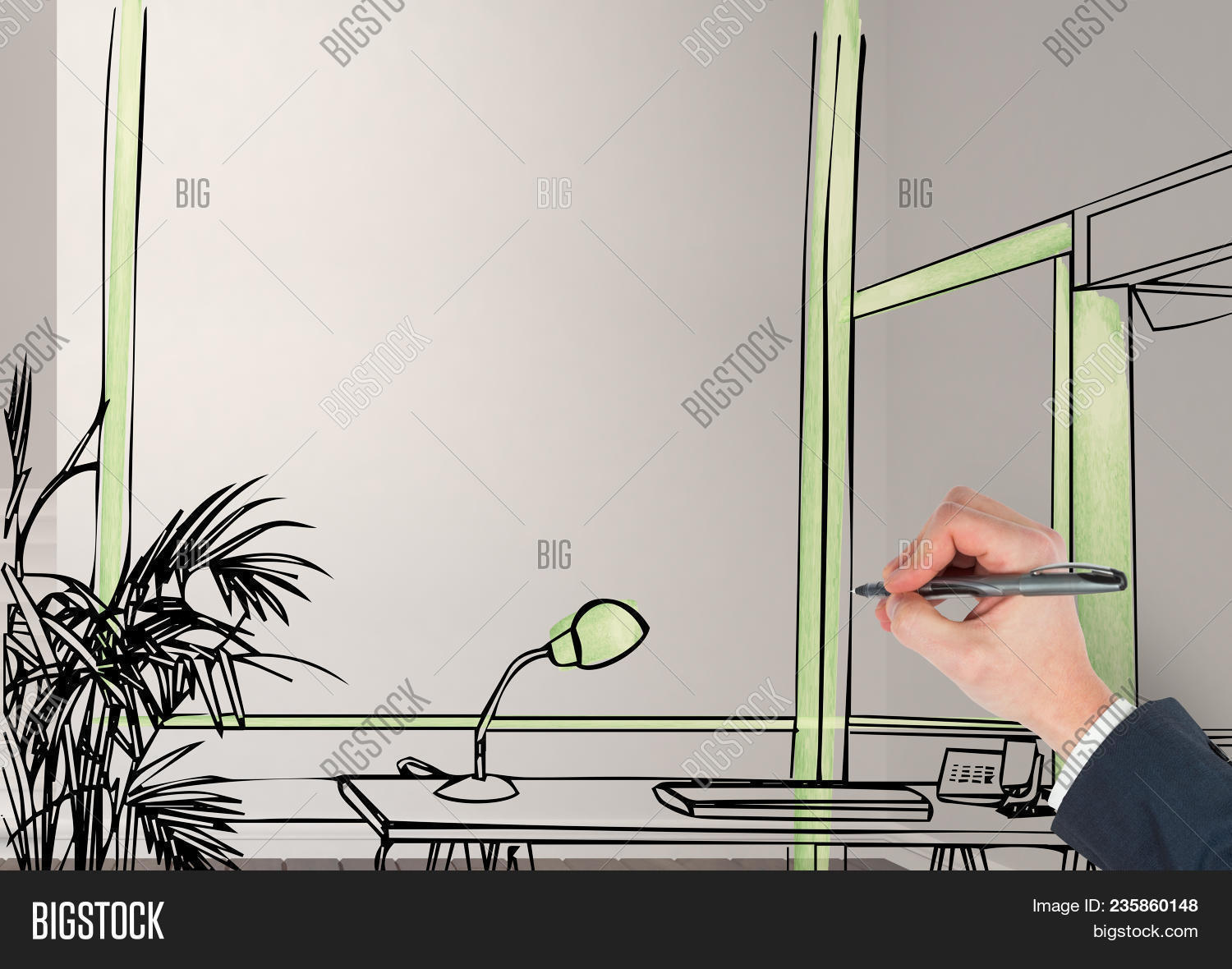 Hand Drawing Office Image & Photo (Free Trial) | Bigstock