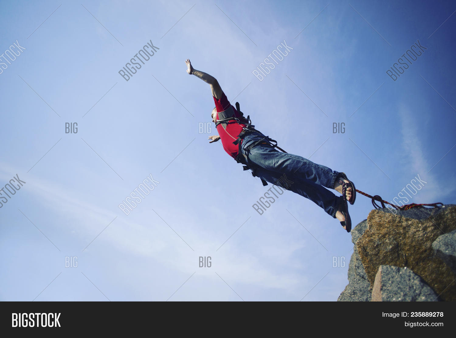 Jump Off Cliff Into Image & Photo (Free Trial) | Bigstock