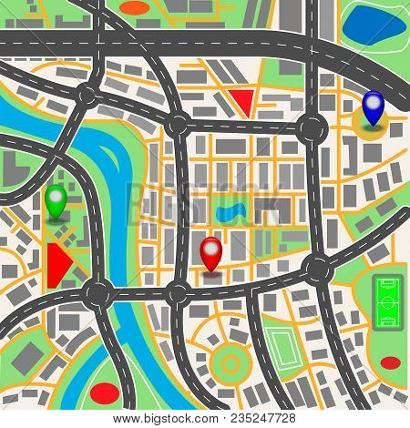 Editable City Map Vector & Photo (Free Trial) | Bigstock