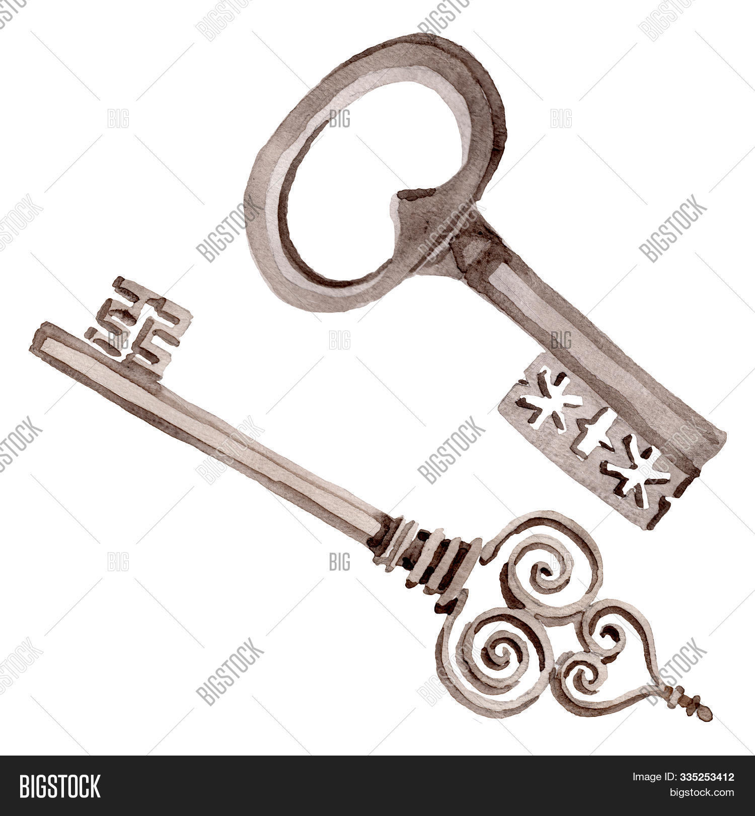 Isolated Old Key Image & Photo (Free Trial) | Bigstock