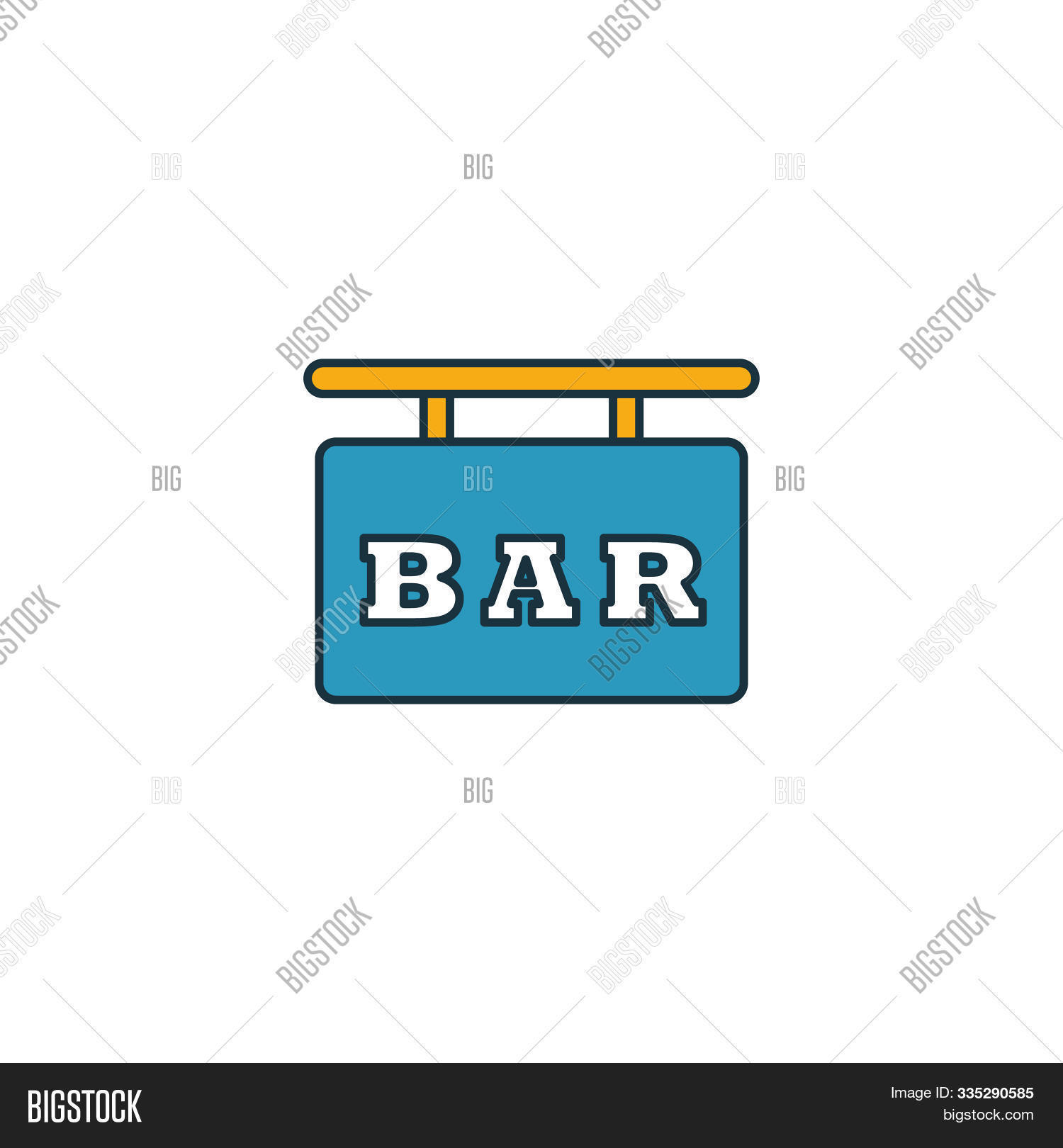 Bar Sign Icon. Outline Image & Photo (Free Trial) | Bigstock