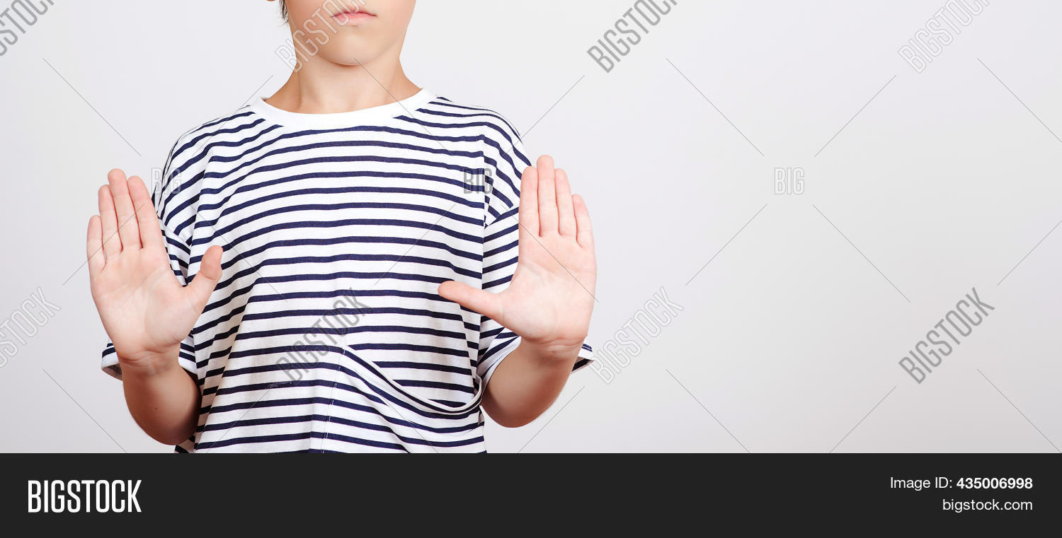 Kid Doing Stop Sign Image & Photo (Free Trial) | Bigstock