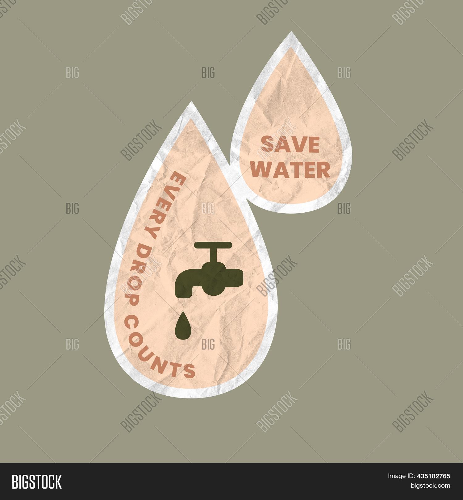 Save Water Badge Image & Photo (Free Trial) | Bigstock