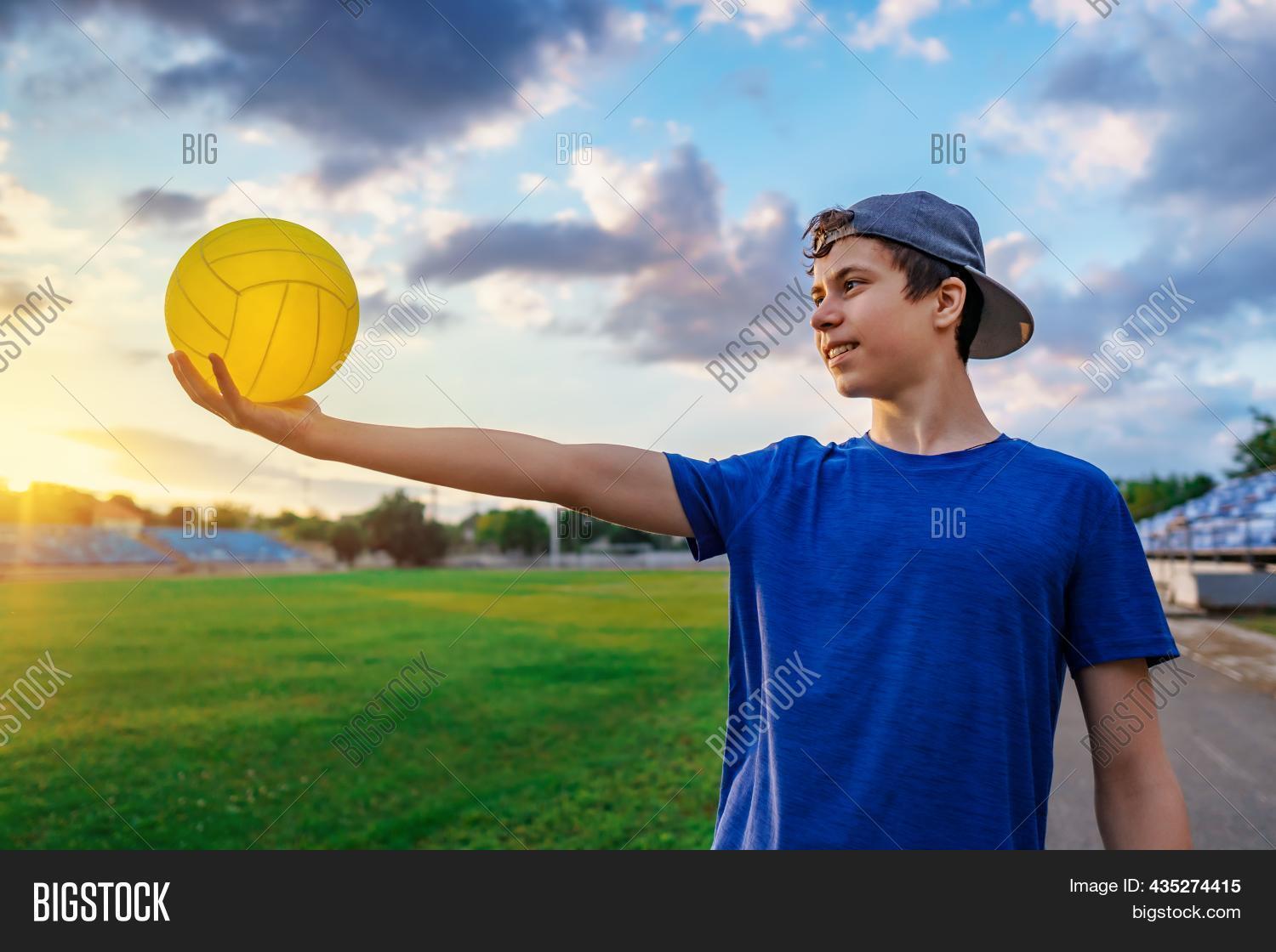 Teen Boy Posing Ball Image & Photo (Free Trial) | Bigstock