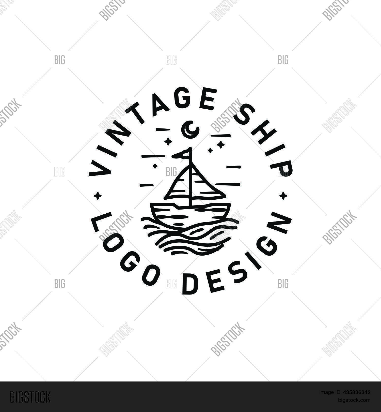 Vintage Ship Logo Vector & Photo (Free Trial) | Bigstock