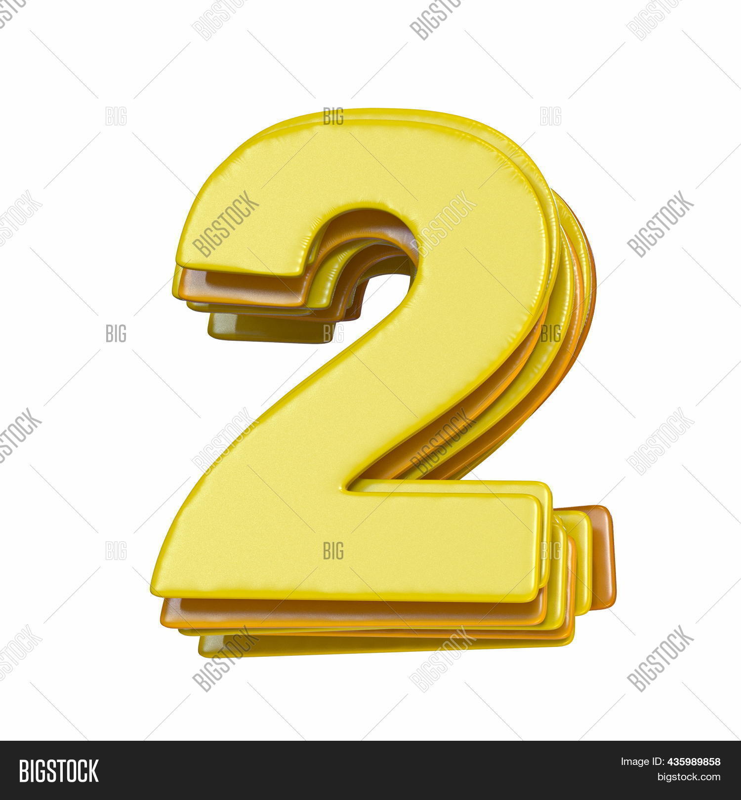 Yellow Font Number 2 Image & Photo (Free Trial) | Bigstock