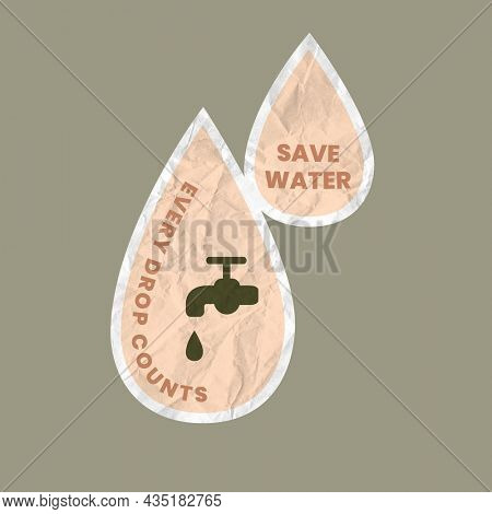 Save Water Badge Image & Photo (Free Trial) | Bigstock