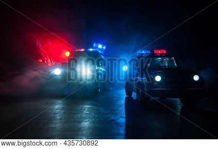Police Cars Night. Image & Photo (Free Trial) | Bigstock