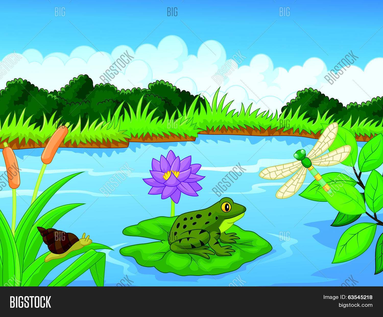 Cartoon Frog River Vector & Photo (Free Trial) | Bigstock