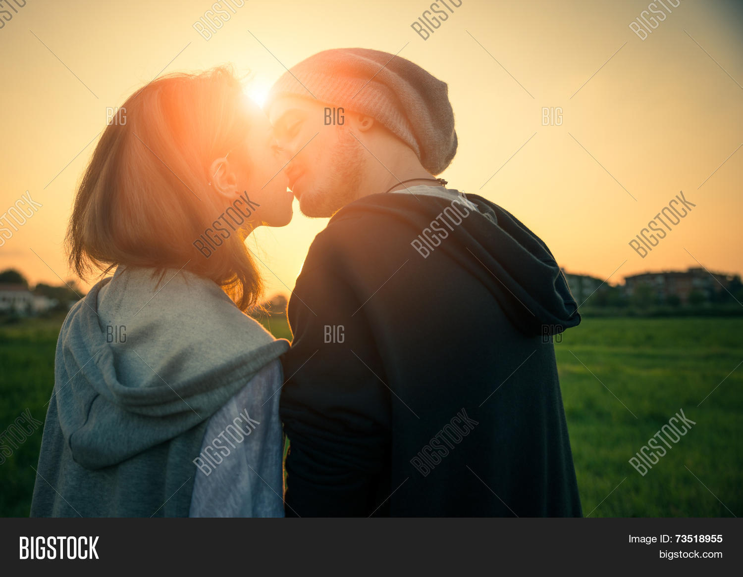Couple Sunset Kissing Image & Photo (Free Trial) | Bigstock