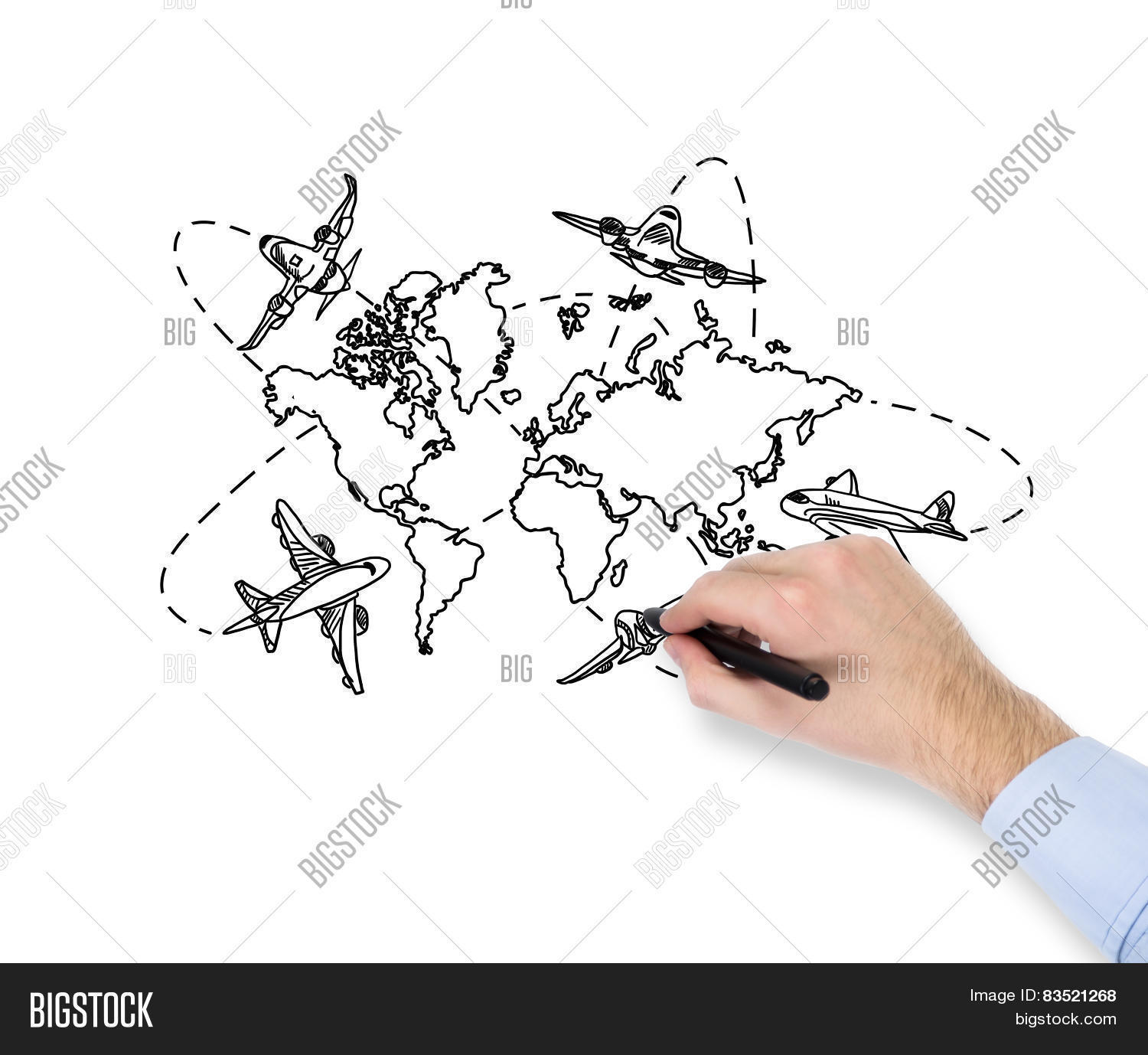 Hand Drawing World Map Image & Photo (Free Trial) | Bigstock