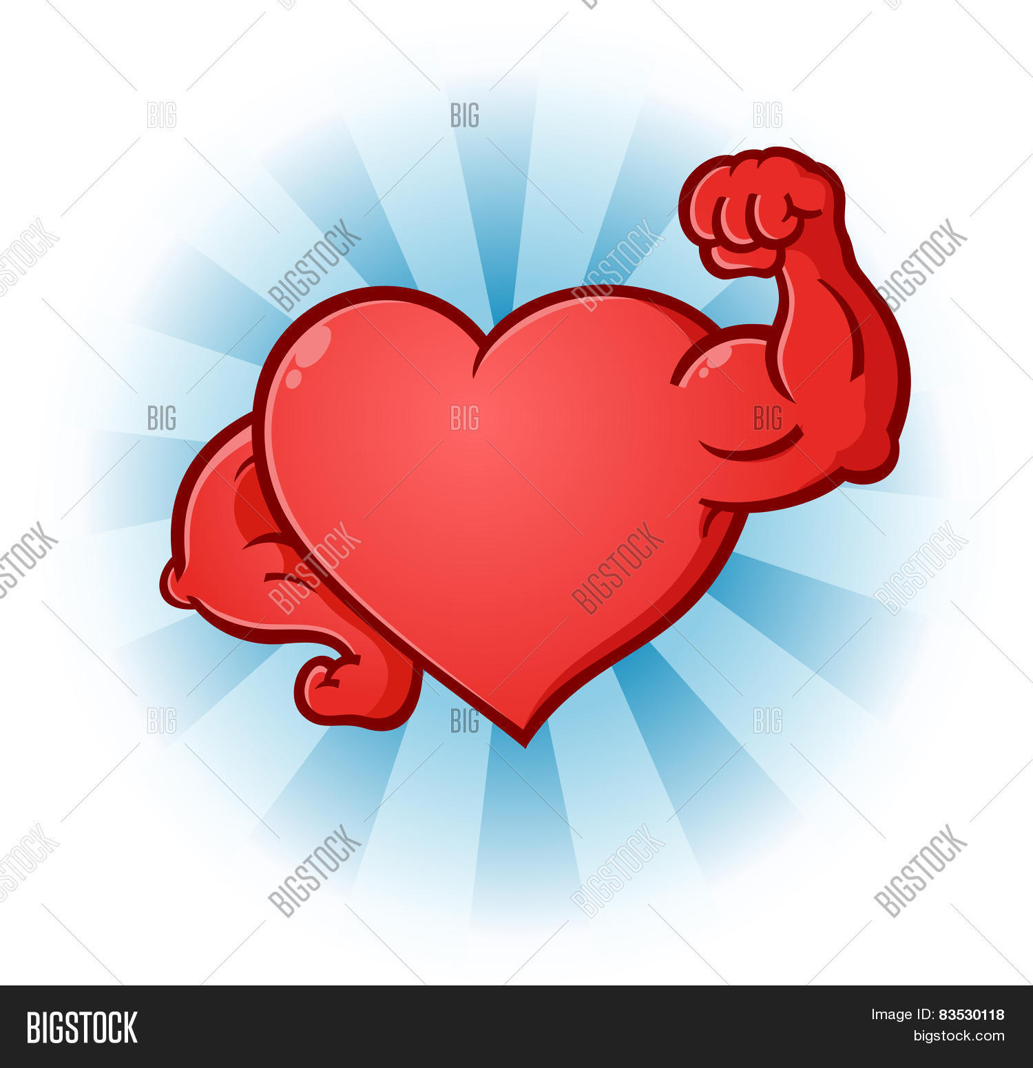 Heart Flexing Muscles Vector & Photo (Free Trial) | Bigstock