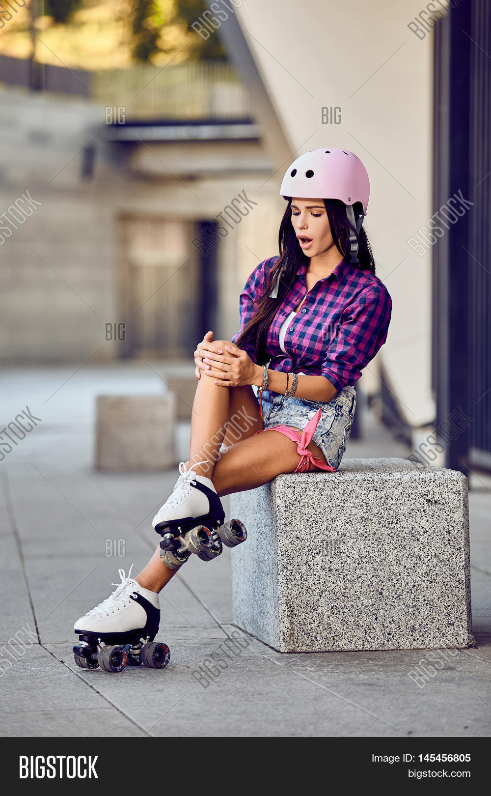 Girl Hit Leg During Image & Photo (Free Trial) | Bigstock