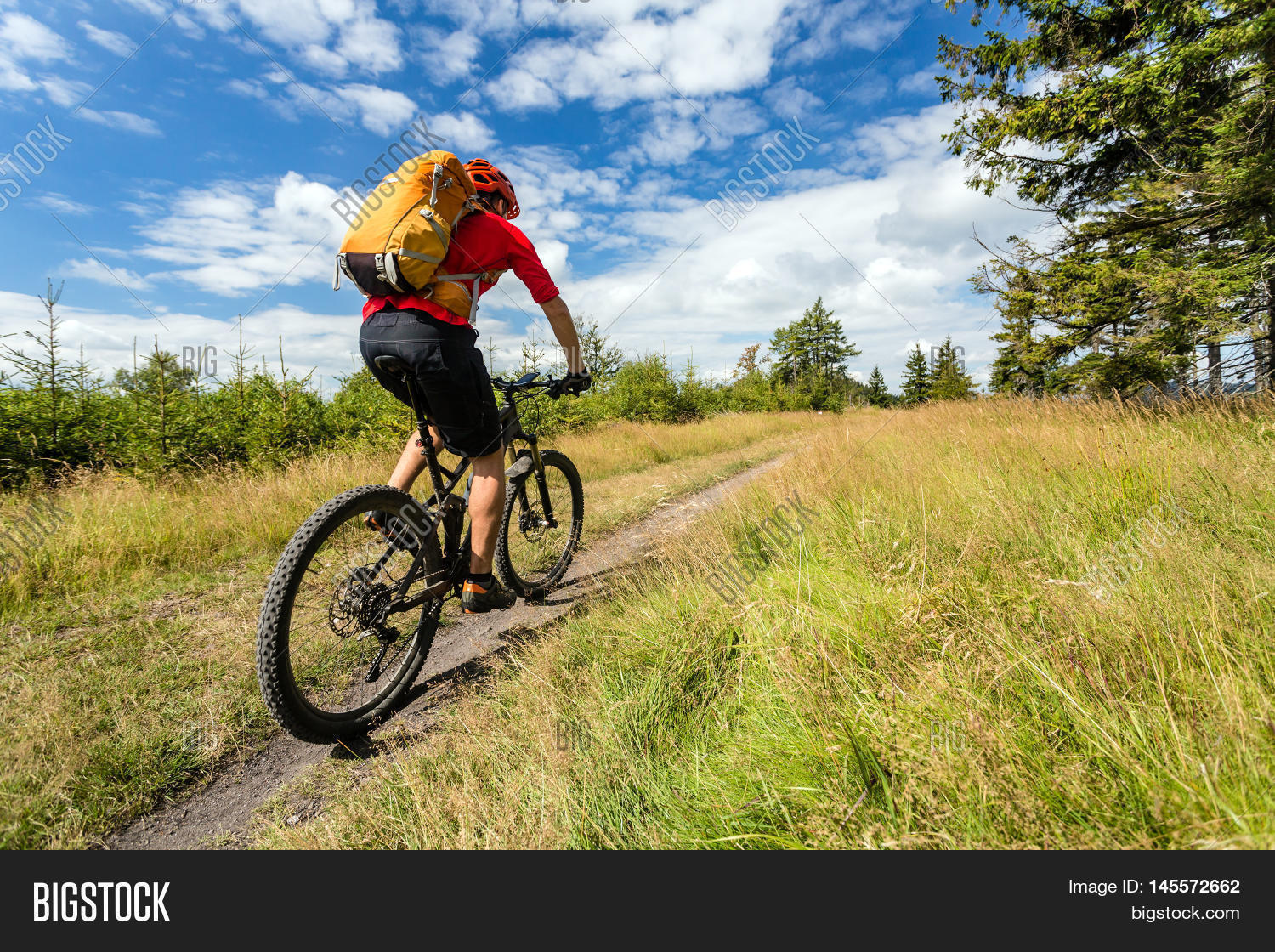 Mountain Biker Riding Image & Photo (Free Trial) | Bigstock
