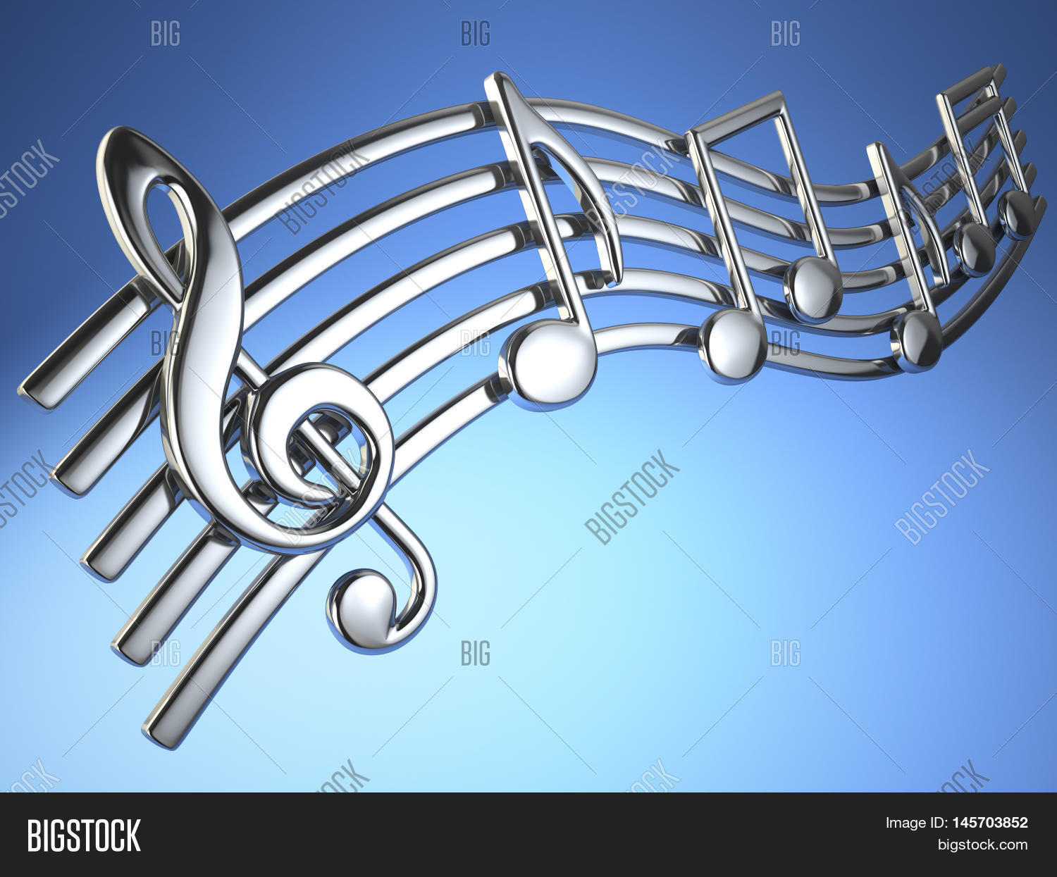 Silver Music Notes Image & Photo (Free Trial) | Bigstock