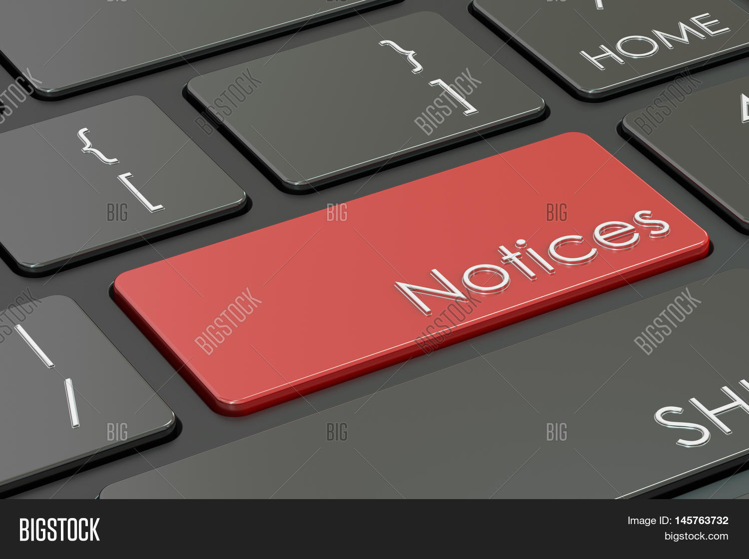 Notices Button Red Key Image & Photo (Free Trial) | Bigstock