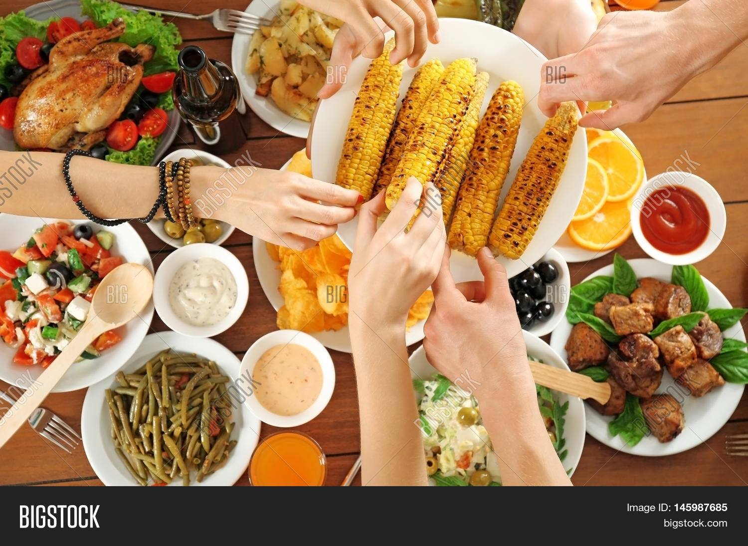 Friends Passing Plate Image & Photo (Free Trial) | Bigstock