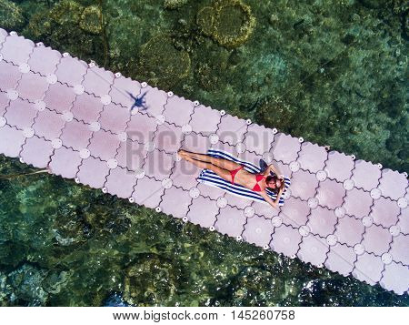 Aerial View Woman Red Image & Photo (Free Trial) | Bigstock